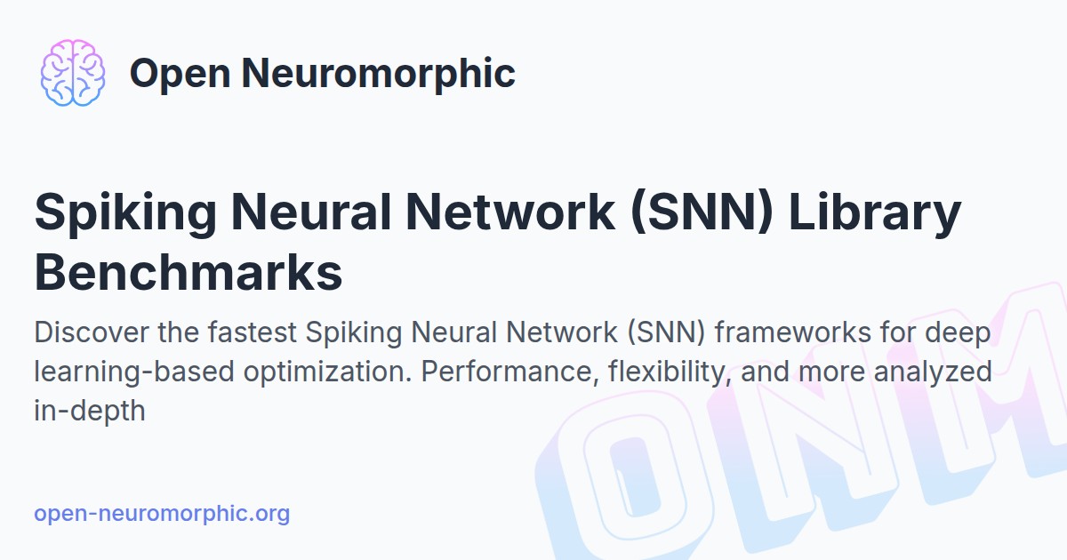 Spiking Neural Network (SNN) Library Benchmarks - Open Neuromorphic