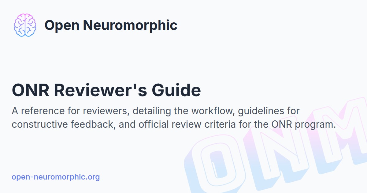 ONR Reviewer's Guide - Open Neuromorphic