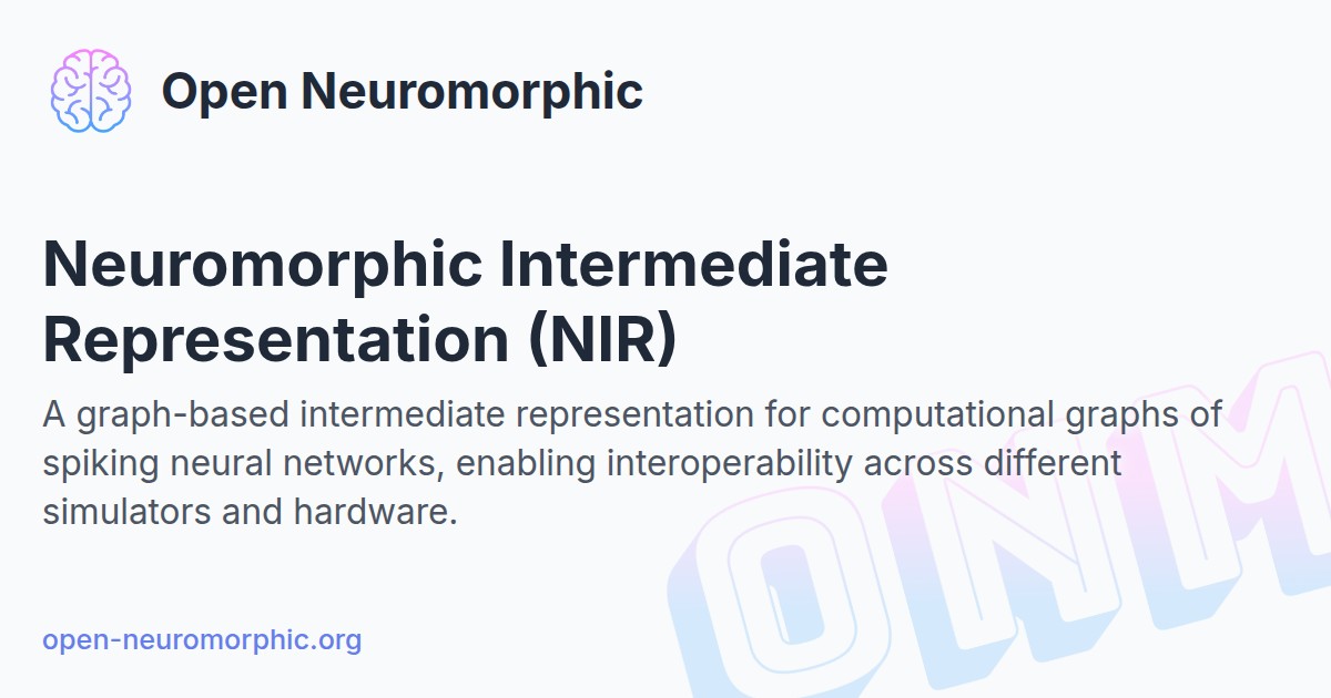 Neuromorphic Intermediate Representation (NIR) - Open Neuromorphic